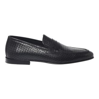 Baldinini Woven Print Leather Loafer - - Shoes - Herren - Schwarzk - 43 EU