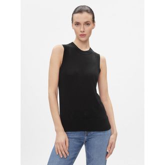 Tommy Hilfiger Top Md Lyocell Silk Blend Vest WW0WW40980 Schwarz Regular Fit