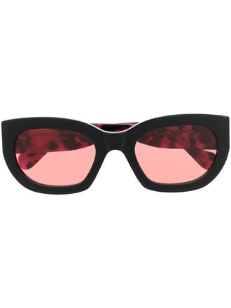 Retro Superfuture Runde Sonnenbrille in Schildpattoptik - Braun