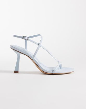 Aldo Nallia - Riemchensandaletten in Silber mit Absatz-Blau