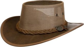 Scippis Scippis Chapeau en Cuir Brandon Mesh Crown chapeau de cowboy (M (56-57 cm) - marron)