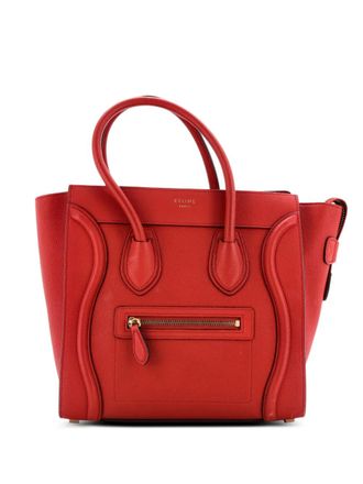 Celine Luggage Bag Grainy Leather Micro tote bag - Rot