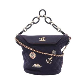 Chanel Pre-owned Vintage Sac seau en laine - Femme - Pre-owned - Bleu - Taille: ONE Size
