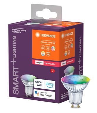 Ledvance Smart+ Reflektorlampe mit ZigBee Technologie, 4,9W, PAR16, Lichtfarbe RGBW einstellbar, Sockel GU10, 1er Pack