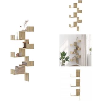 vidaXL Wand-Eckregal Sonoma-Eiche 45x45x147 cm Holzwerkstoff - Wand-Eckregal - Wand-Eckregale - Eck-Wandregal - Eck-Wandregale