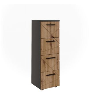 Vicco Armoire Midischrank Irma, Anthracite/Artisan, 30x95cm avec 4 tiroirs, Vicco