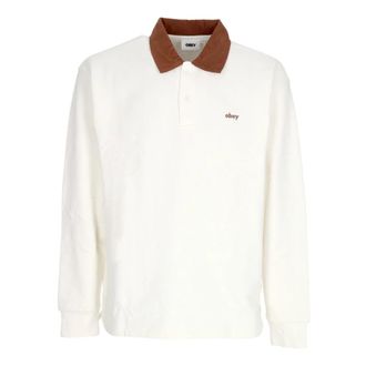 Obey Wei&szlig;es Fleece Polo Shirt - - Tops - Herren - Wei&szlig; - L