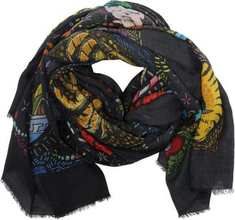 Faliero Sarti écharpe à imprimé graphique - Noir