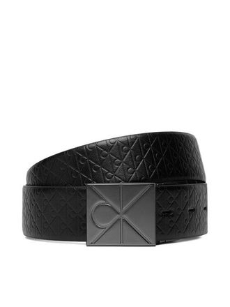 Calvin Klein G&uuml;rtel Emblem Plaque W/ Aop 35Mm Adj/Re LV04D7083G Schwarz