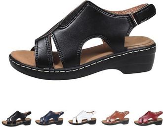 Generic Chaussures &agrave; talons pour femme - Petit talon ouvert - &Eacute;l&eacute;gantes - Noir - Avec talon - Antid&eacute;rapantes - Sandales de randonn&eacute;e - Sandales en cuir ouvert