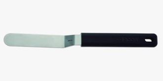 Arcos Spatule de Cuisine en Acier Inoxydable - Lame Semi-Flexible pour Emplatage de Desserts, Tartes et Lasagnes - Manche Ergonomique, 90 x 200 mm, Noir