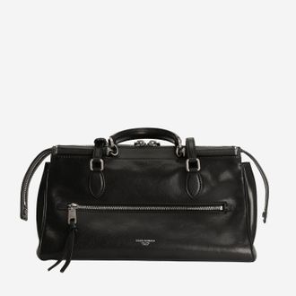 Dolce & Gabbana Womens Calfskin Shoulder Bag With Charm Black