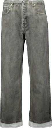 Iro Iro, Homme, Jeans, Gris, Taille: W30 Jean Denim Gris avec Ourlet Blanc