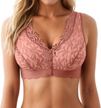 Generic Soutiens-Gorge Femme avec Bonnet Complet Fermeture Devant avec Maintien Souple Soutien Gorge Grande Taille sans Armature Confort Soutien-Gorge Respira