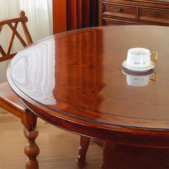 Generic Transparente Tischfolie rund 2mm Glasklar Folie Tischschutz Abwaschbar Tisch Schutzfolie Fettdicht Tischschutzfolie Schutzfolie mattiert(Transparent,1