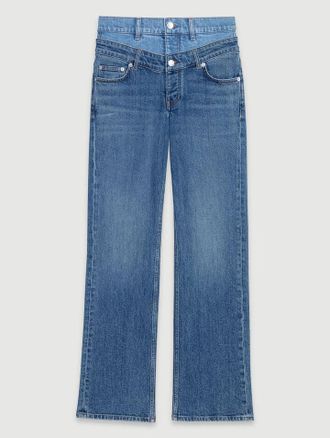 Maje Jean Double Ceinture - Bleu - Maje