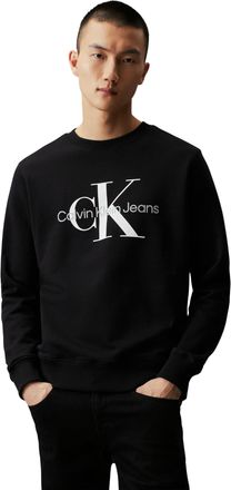 Calvin Klein Herren Sweatshirt Core Monologo ohne Kapuze, Schwarz (Ck Black), XXS
