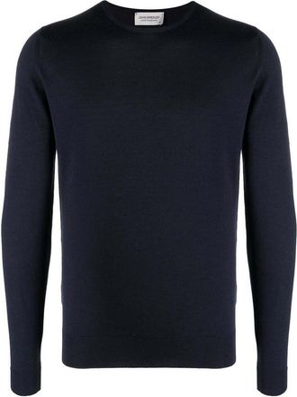 John Smedley Rundhalspullover - Blau