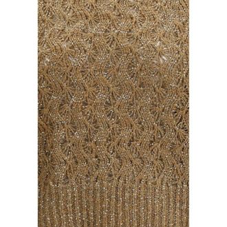 Brunello Cucinelli Open-Knit Silk Sweater - Beige