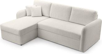 Best Mobilier Bestmobilier - Pocatello - canapé dangle réversible 4 places - convertible avec coffre - en tissu bouclette