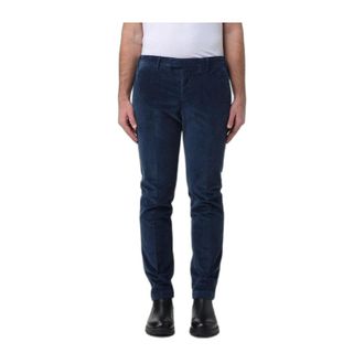 Pantaloni Torino Pantalon Chino Coupe Ajust&eacute;e en Velours C&ocirc;tel&eacute; - Homme - Pantalons - Bleu - Taille: 2XL