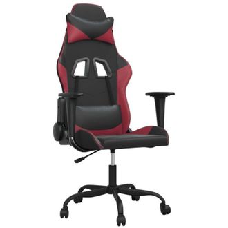 vidaXL Gaming-Stuhl mit Massagefunktion Schwarz und Weinrot Kunstleder vidaXL