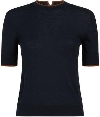 Max Mara Pull col rond en soie et laine
