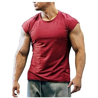 Generic D&eacute;bardeur de sport extensible pour homme - Couleur unie - Classique - &Eacute;l&eacute;gant - L&eacute;ger - Coupe ajust&eacute;e - Respirant - Pour le sport, le bodybuilding en 