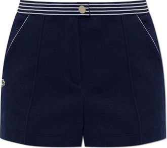 Lacoste Femme, Shorts, Bleu, Taille: 36 FR Made In France Piqu&eacute; Shorts