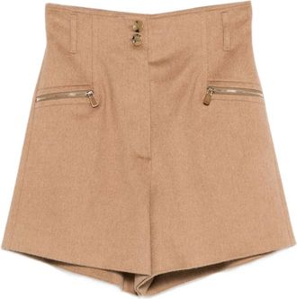 Max Mara Shorts mit Rei&szlig;verschlusstaschen - Nude