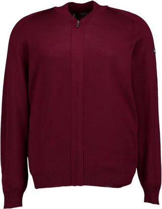 Maerz MAERZ Muenchen Herren Cardigan rot Merinowolle unifarben