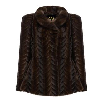 Cesare Gaspari Faux Fur Jacke - - Jackets - Damen - Braun - M