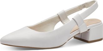 Marco Tozzi Damen Slingpumps mit Blockabsatz Vegan, Wei&szlig; (White), 38 EU