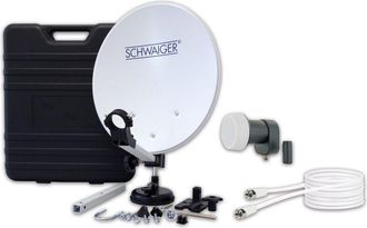 Schwaiger Mobiles Sat-Anlagen-Komplettpaket - mit Transportkoffer