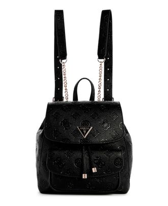 Guess Damen Cresidia Small Flap Rucksack, Schwarz, One Size