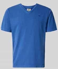 Superdry T-Shirt aus Baumwoll-Leinen-Mix mit V-Ausschnitt