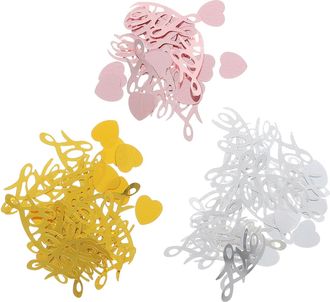 BESPORTBLE JECOMPRIS 900 St&uuml;ck Hochzeitskonfetti aus Kunststoff Tischdekoration mit Herz und Love Motiven in Silber Gold Ros&eacute;gold Dekoratives Partykonfetti f&uuml;r H