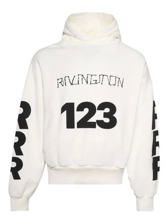 RRR123 hoodie en coton - Blanc