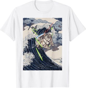 Star Wars Millennium Falcon Space Wave Poster T-Shirt