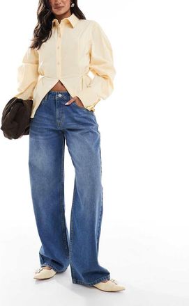 Daisy Street Luna - Straight Jeans in Blau mit mittelhohem Bund
