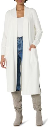 Amazon Essentials Damen Leichter Cardigan in regulärer Passform und Staubmantellänge, Eierschalenweiß, XXS