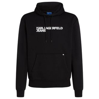 Karl Lagerfeld Karl Lagerfeld Jeans, Herren, Essentail Logo Hoodie, Normale Passform, Schwarz, XXL