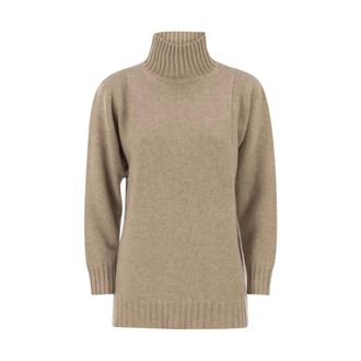 Max Mara Femme, Pulls, Beige, Taille: 38 FR Aceti Turtleneck Jumper