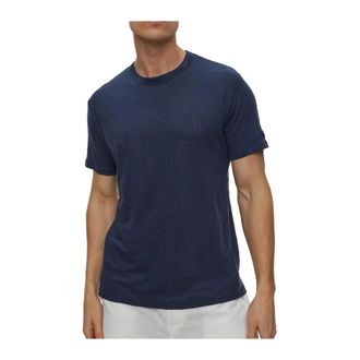Saint Barth Ecstasea Leinen T-Shirt - - Tops - Herren - Blau - S