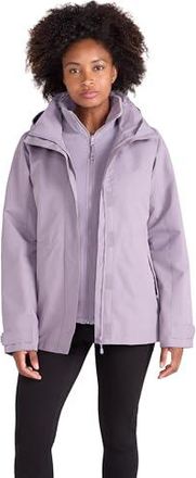 Mountain Warehouse Fell Veste 3 en 1 pour femme - Veste de pluie résistante à leau, capuche réglable, veste triclimatique pour femme, capuche pliable - Manteau idéal pou