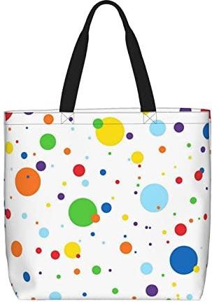 Generic Sac De Courses Pois Color&eacute;s Sac &Agrave; Dos De Grande Capacit&eacute; Lavables Sacs En Toile, Pour Burea, Shopping, Tous Les Jours, Voyage