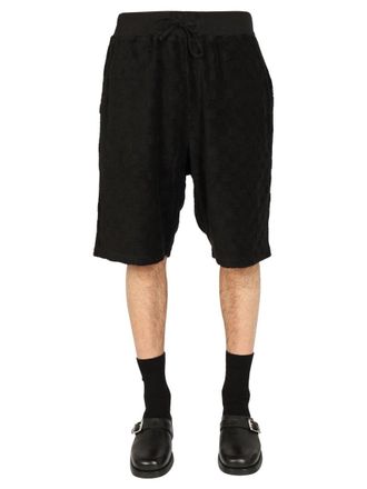 AMBUSH Monogram Logo Cotton Bermuda Short - Black