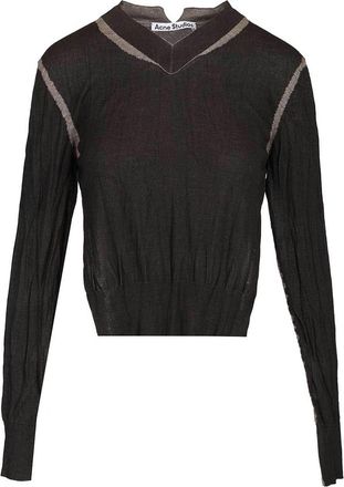 Acne Studios Pull &Agrave; Col V - Marron