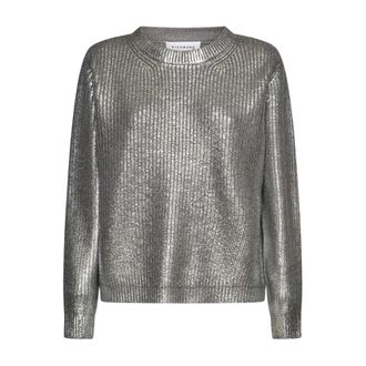 John Richmond Runder Halsausschnitt aus metallischem Strickpullover - - Knitwear - Damen - Grau - S