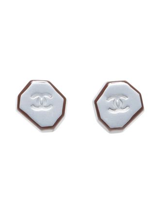 Chanel boucles doreilles CC Mark (1999) - Argent